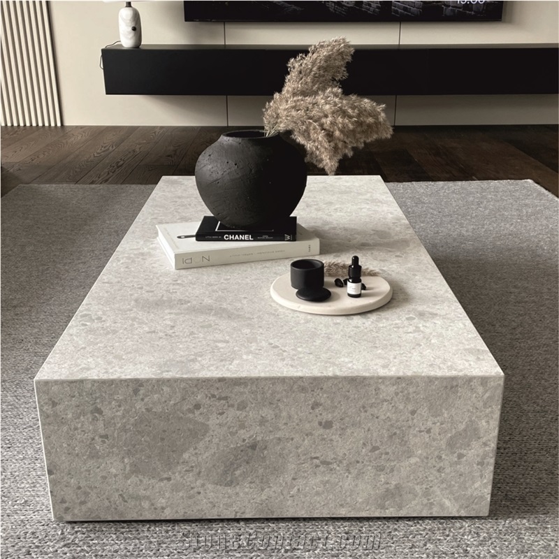 Tundra Grey Marble Cube Coffee Table from Turkey - StoneContact.com