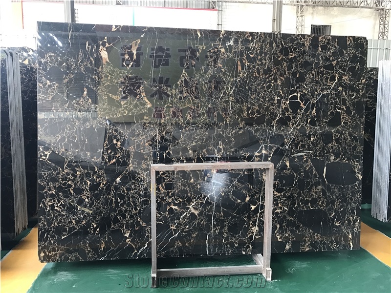 Athens Portoro Marble Black With Gold Veined Marble Slabs from China ...