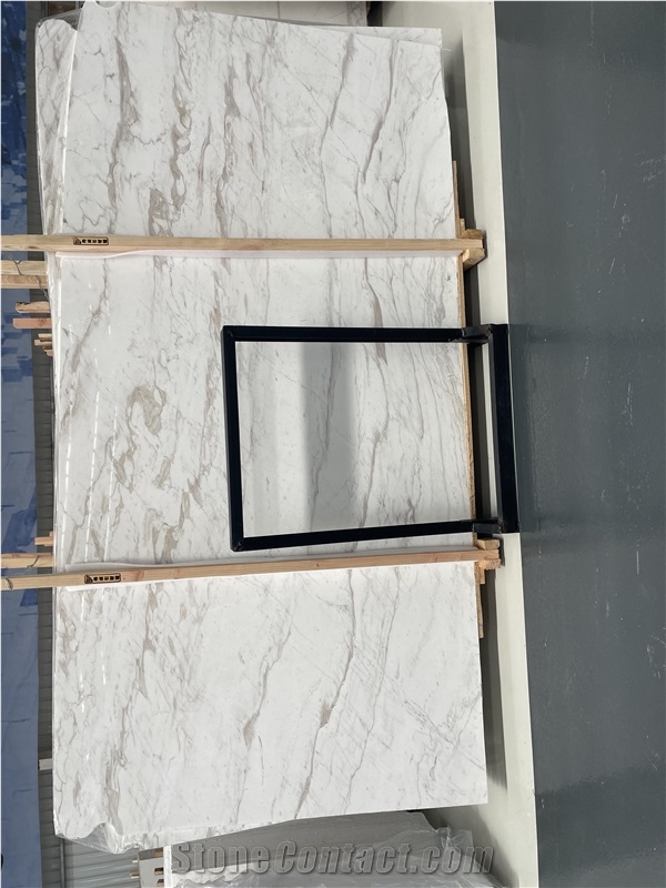 Beautiful Natural Drama White Marble Slabs from China - StoneContact.com