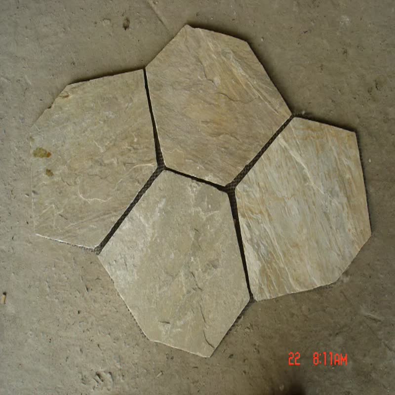 Random Yellow Rusty Slate Covering Paving Stone Flagstone from China - StoneContact.com