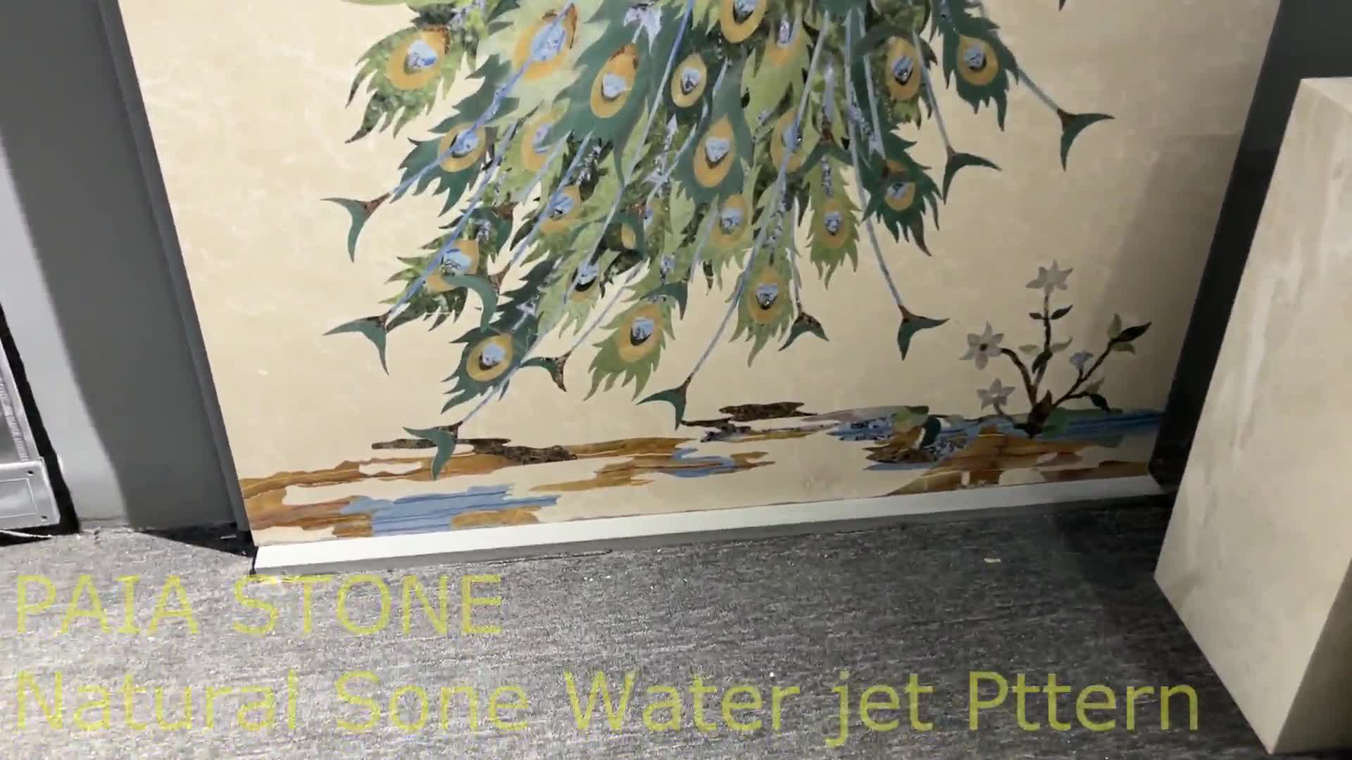 Marble Waterjet Inlay Peacock Pattern For Wall Design from China ...