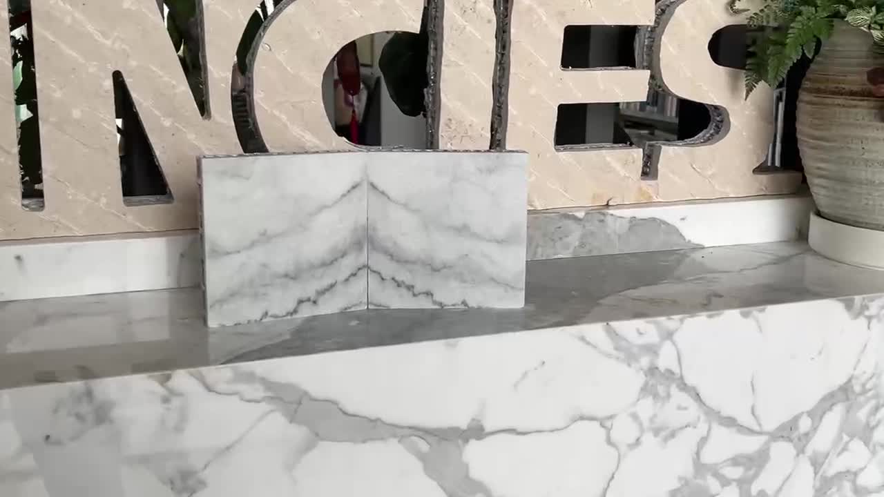 White Fusion Marble Tile Laminated With Honeycomb Panels from China ...