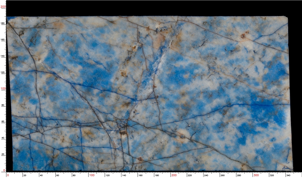 Cristallo Blue Quartzite Slabs : 396.374㎡ in stock
