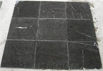 Toros Black Marble 12x12 Tumbled Tiles from Turkey - StoneContact.com