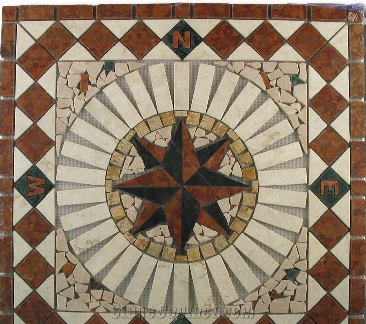 Marble Mosaic Square Medallion 097 from France - StoneContact.com