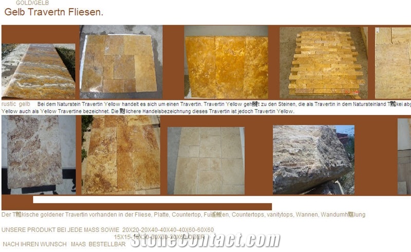 Yellow Travertine Tiles from Germany - StoneContact.com