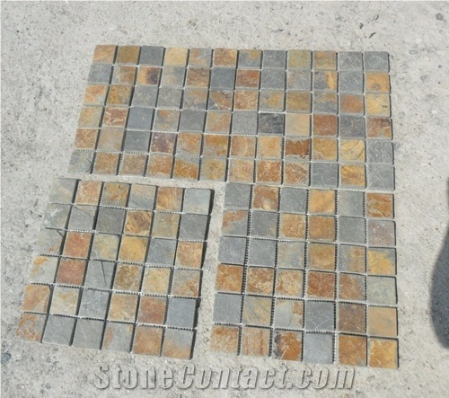 Interior Wall Decorative Stone(Multicolor), Multicolor Slate Mosaic ...