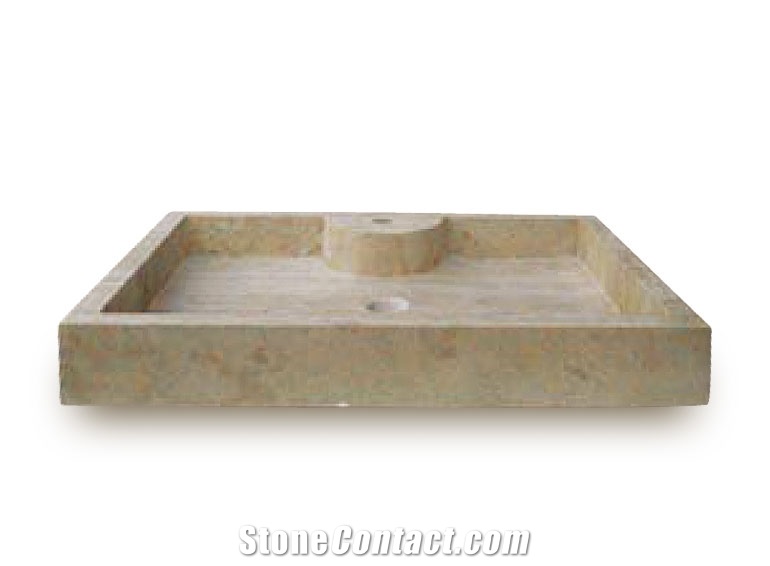 Denizli Beige Travertine Shower Trays from Turkey - StoneContact.com
