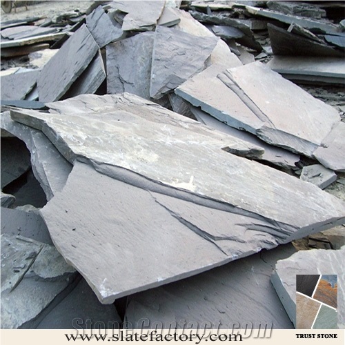 Black Slate Flagstone Pavers from China - StoneContact.com