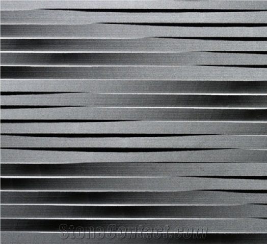 3D CNC Basalt Stone Wall Wave Panels Board, Black Basalt Wall from ...