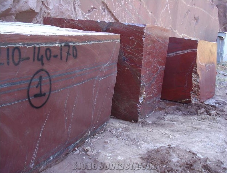 Rosso Laguna Marble Blocks, Turkey Red Marble from Italy - StoneContact.com