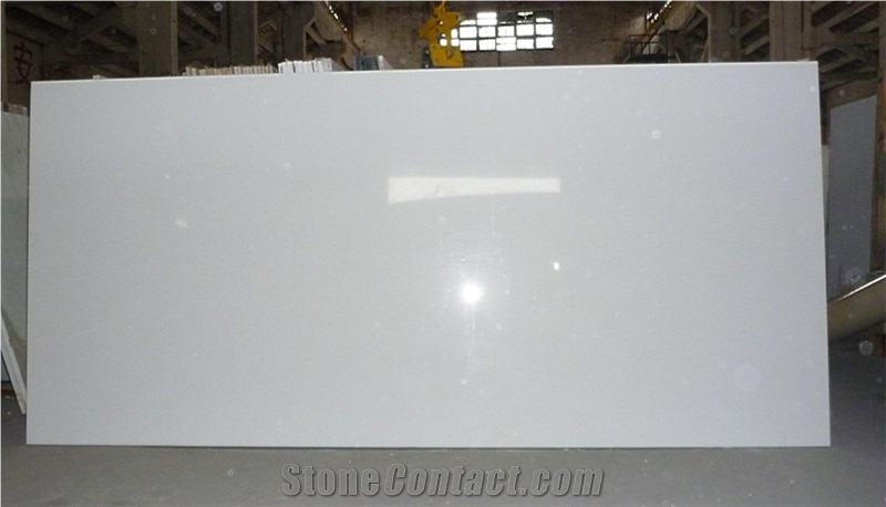Pure White Quartz Stone Slabs from China - StoneContact.com