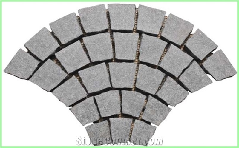 Granite Fan Pattern Back Mesh Paving Stone from China - StoneContact.com