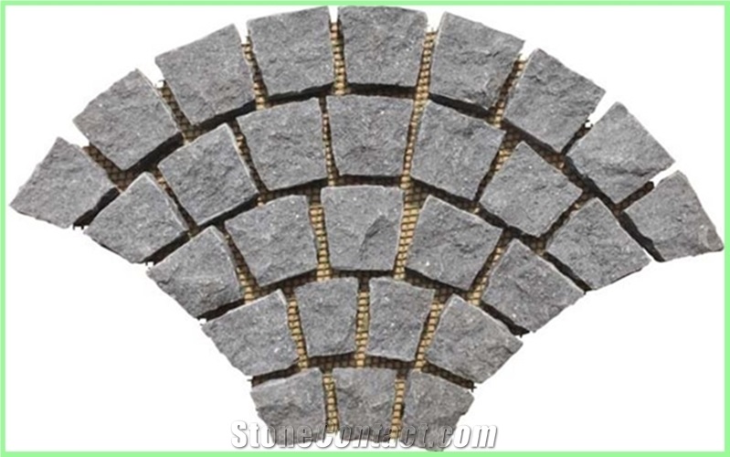 Granite Fan Pattern Back Mesh Paving Stone from China - StoneContact.com