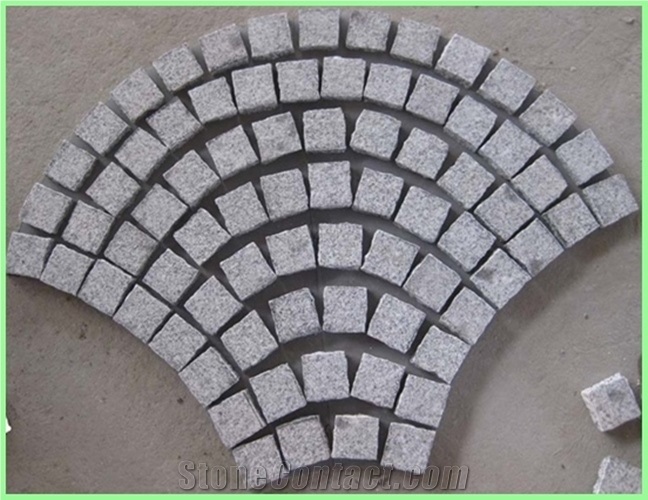 Granite Fan Pattern Back Mesh Paving Stone from China - StoneContact.com