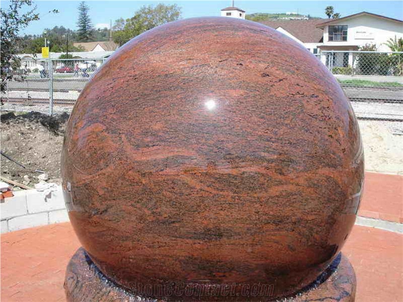 Multicolor Red Sphere Water Fountains, Multicolor Red Granite Fountains ...