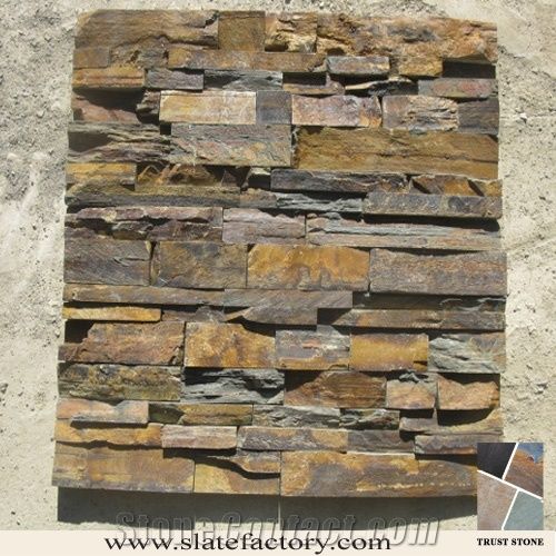 Culture Slate Stone Veneer Panels, Brown Slate Nature Stone Cultured ...