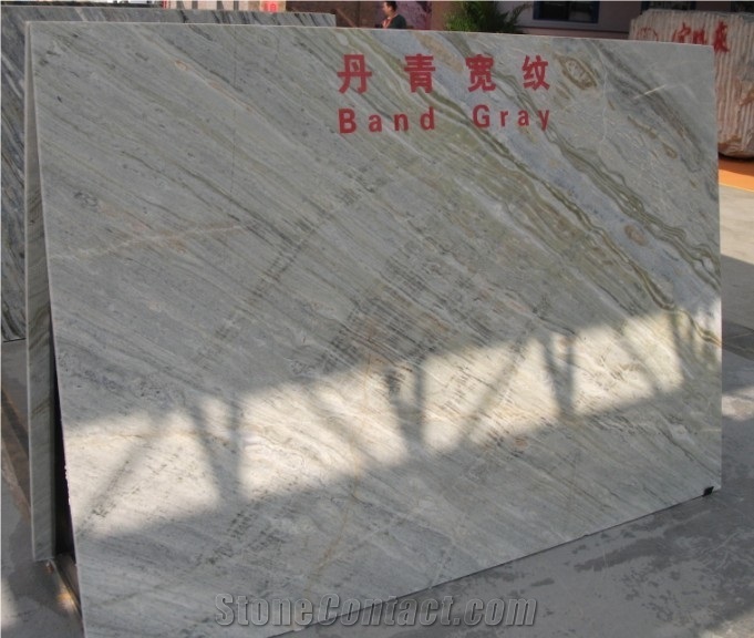 Band Gray Polished Marble Slab from China - StoneContact.com