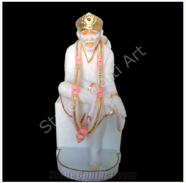 Sai Baba God Statues, Makrana Albeta White Marble Statues from India ...