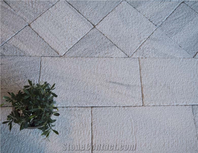 Tiles White Marble Kavalas Bush Hammered, Kavala Semi White Marble ...