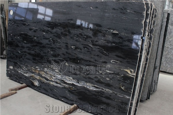 Brazil Via Lactea Polished Granite Slabs, Brazil Black Granite from ...