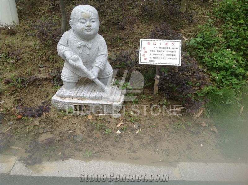 Granite Human Garden Sculpture, White Granite Sculptures from China ...