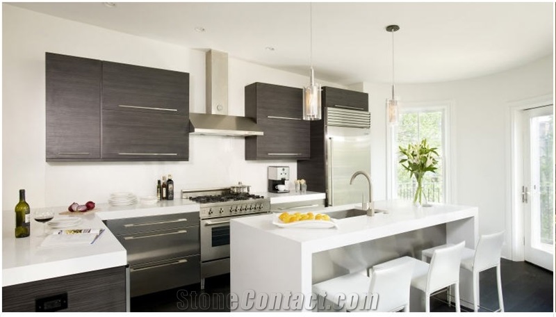 Pure White Caesarstone Kitchen Countertop from United States ...