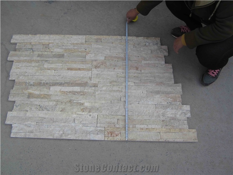 Travertine Cultured Stone Wall Cladding Tiles,Ledgestone Stacked Brick ...
