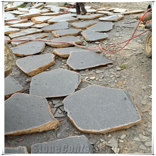 Basalt Step Stone, Grey Basalt Flagstone from China - StoneContact.com