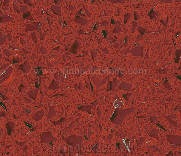 A801 Crystal Red Quartz Tiles&Slabs,China Red Color Quartz Stone. from ...