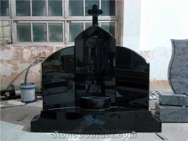 Gates Of Heaven Shanxi Black Granite Tombstone & Monument,Memorials ...