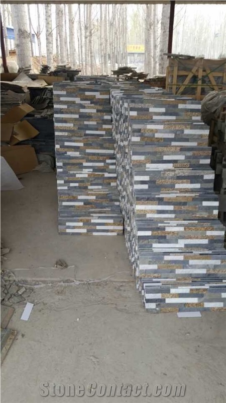 Fargo Multi-Color Slate Wall Cladding Panels,Stacked Thin Stone Veneer ...