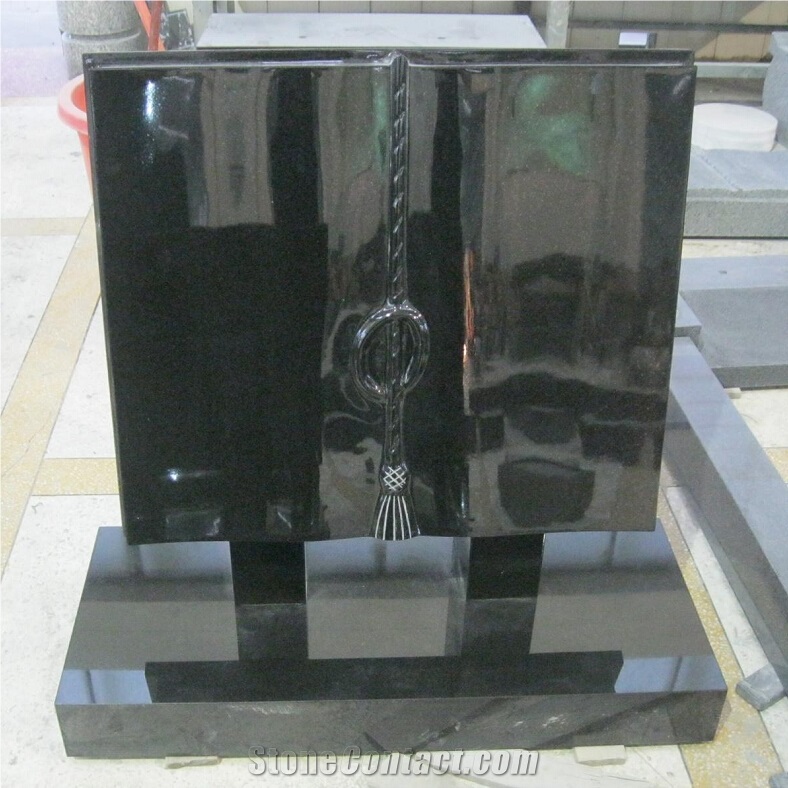 Black Granite Tombstones Book with Ring Design Headstones from China ...