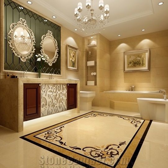 turkey-yarisli-burder-beige-marble-floor-medallions-water-jet-marble ...