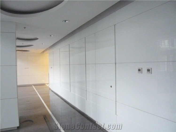 White Crystallized Nano Glass Wall Panel from China - StoneContact.com