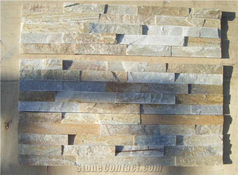 Yellow Slate Cultured Stone, Wall Cladding, Exposed Wall Stone from ...