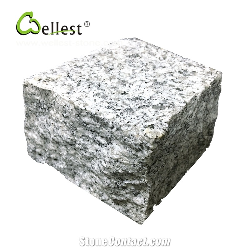 All Sides Natural Split 10x10 Grey Granite Cube Paving Stone for ...