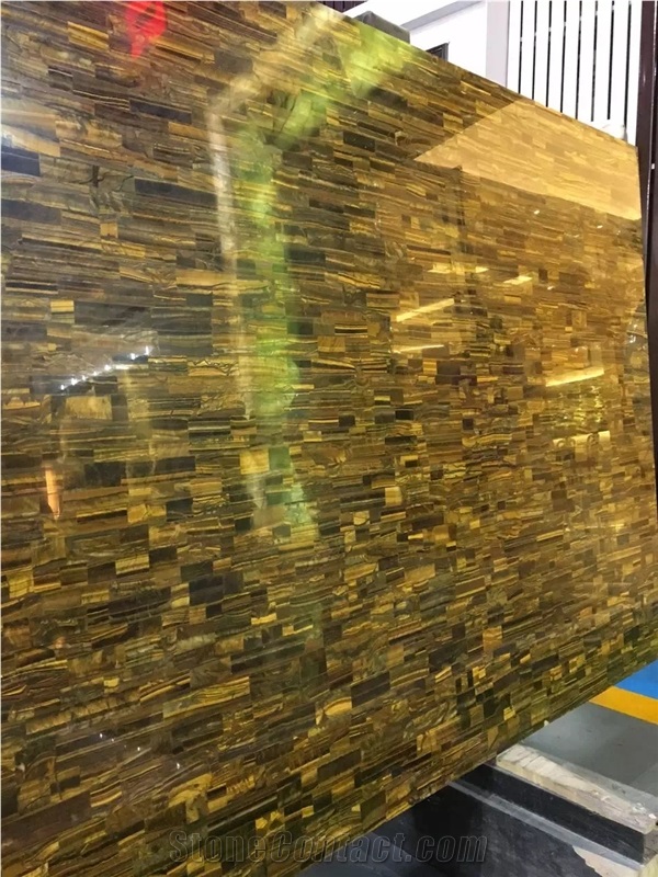 Brown Semi Precious Stone Slab Tiger Eye Stone Slab for Luxury Homes ...