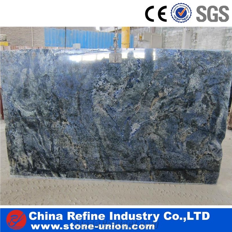 Brazil Azul Bahia Granite Slab , Blue Granite Wall Tile , Blue Granite ...