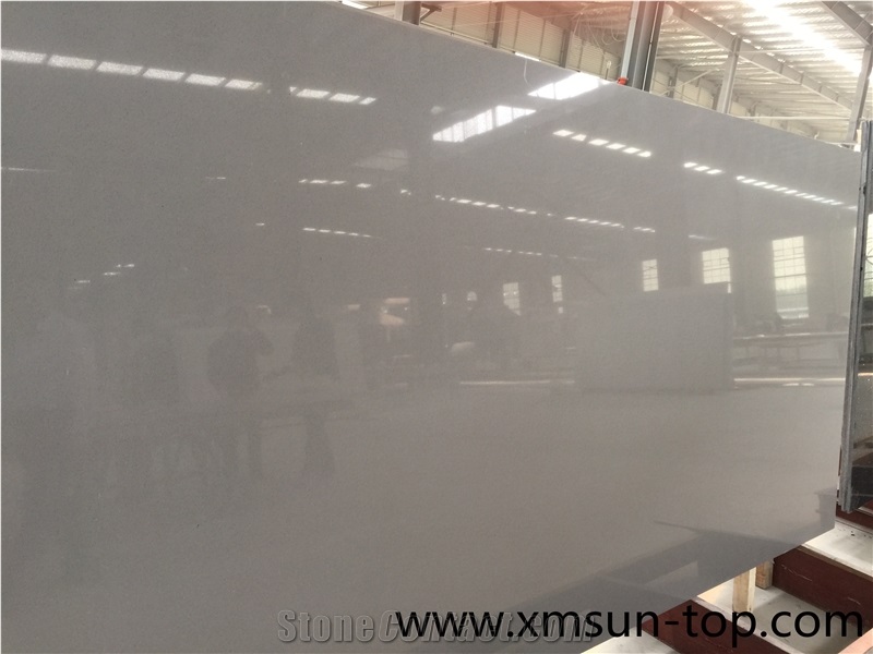 Pure Grey Quartz Stone Slabs & Tiles, Engineered Stone, Artificial ...