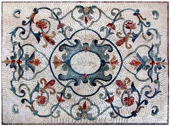 Square Rectangle Flower Marble Stone Waterjet/Medallion Pattern Inlay ...