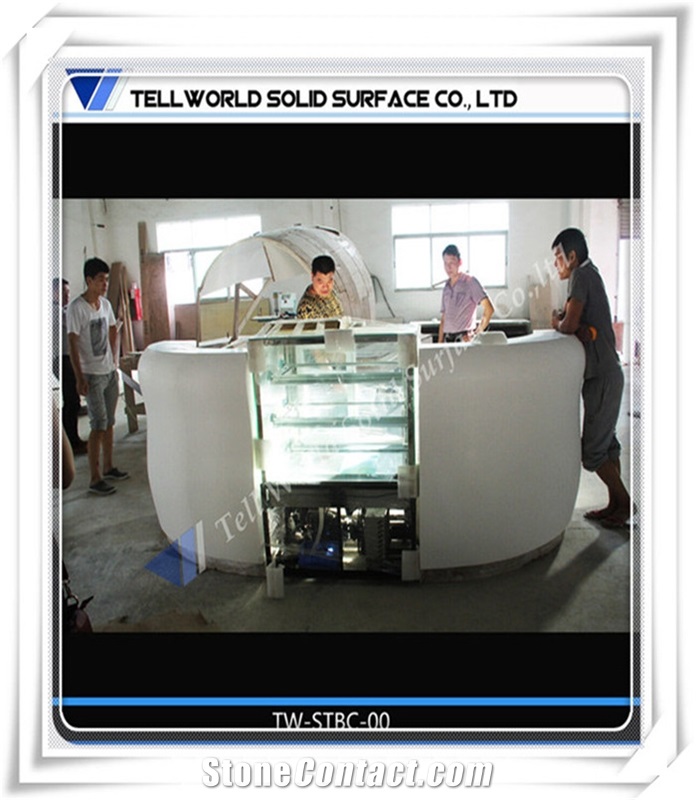 Eye-Catching White Modified Acrylic Solid Surface Club Bar Design from China - StoneContact.com