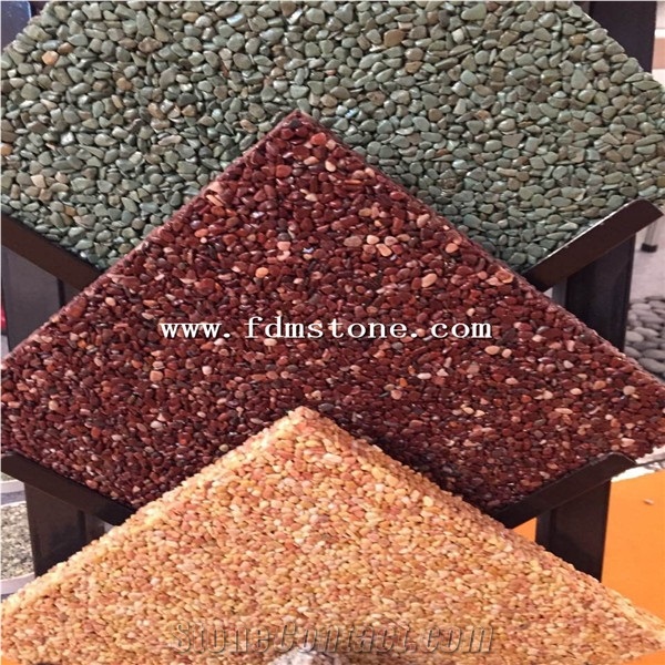 Perma Pave Made Of Pebbles in Glue，Water-Permeable Pebble Floor Tiles ...