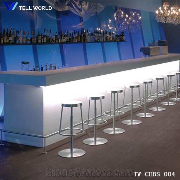 Modern Acrylic Solid Surface Top Led Light Wine Bar Counter Table for Night Club from China ...