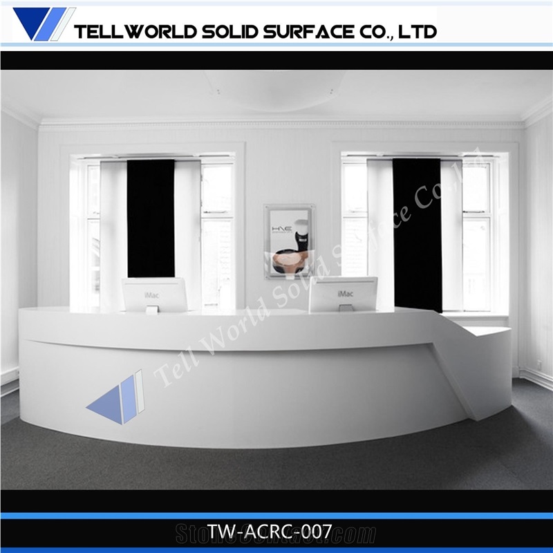 2015 Tw High Gloss Solid Surface Build a Reception Desk Circular ...