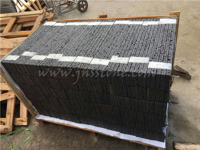 Hainan Lava Stone Tiles / Moon Surface Basalt Tiles / Basalt with Big ...