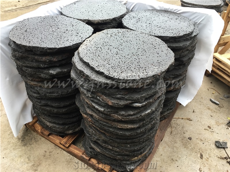Hainan Lava Stone Tiles / Moon Surface Basalt Tiles / Basalt with Big ...