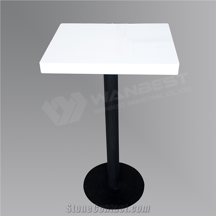 Industrial Square Shaped White Acrylic Small Size Home Fast Food Dining ...