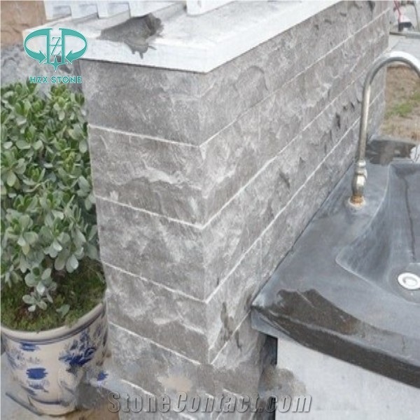 Blue Limestone Mushroomed Wall Cladding - Natural Stone - StoneContact.com