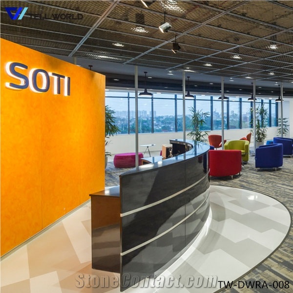 Contemporary Design Artificial Stone Hotel Modern Reception Counter ...